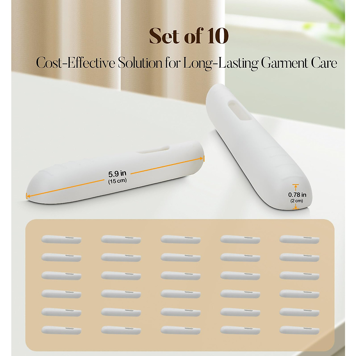 HOUSE DAY Plastic Hangers Shoulder Expanders, Anti-Deformation Garment Protectors, Extensions for Clothes Hangers, Prevents Shoulder Bumps & Clothing Shape, Durable & Easy to Use (White 30 Pack)