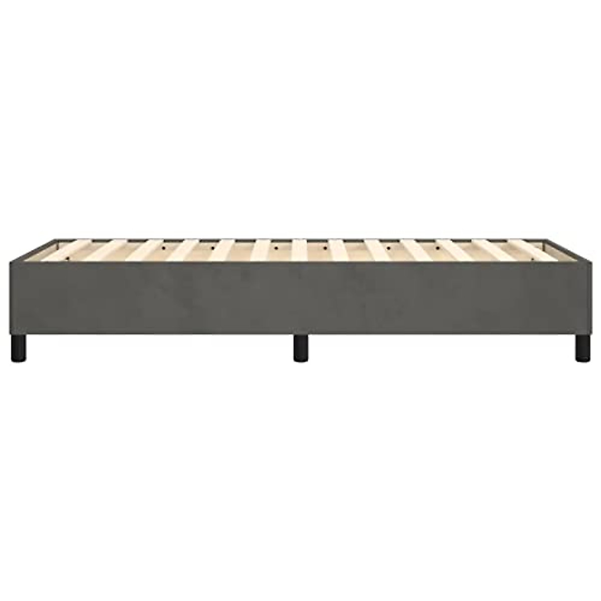 vidaXL Box Spring Bed Frame Home Indoor Bed Accessory Bedroom Upholstered Single Bed Base Furniture Dark Gray 39.4"x79.9" Twin XL Velvet