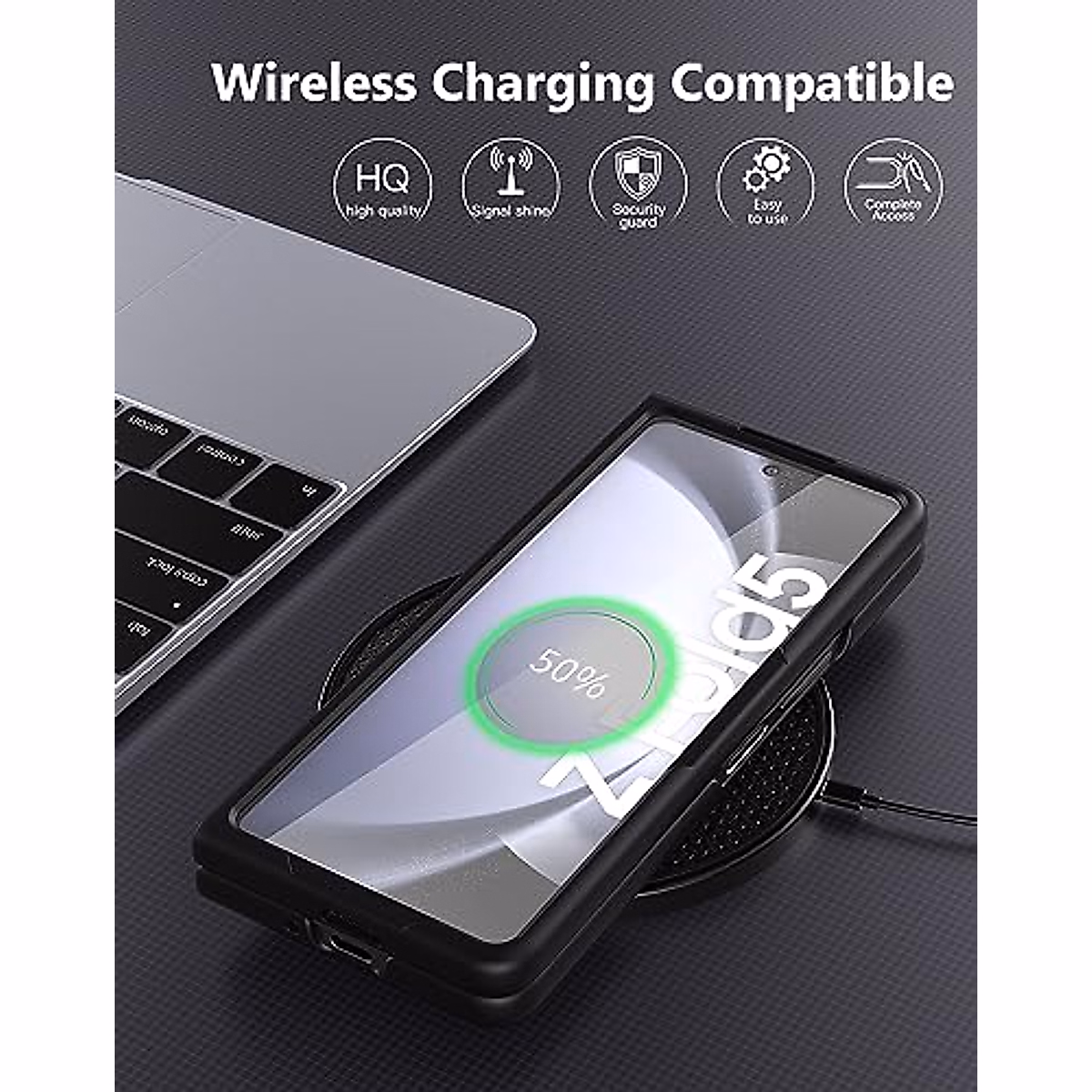 Cresee Case for Samsung Galaxy Z Fold 5 (2023) with Cover Screen Protector, PU Leather & Hard PC Bumper Phone Case for Galaxy Z Fold5 - Brown