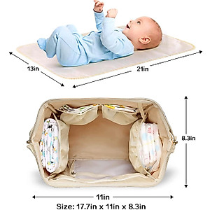 LIMHOO 4 in 1 Diaper Bag Backpack Set for Baby Girls Mom Large Capacity Waterproof Baby Care Bag Multi-Function Nappy Bag (Cow)