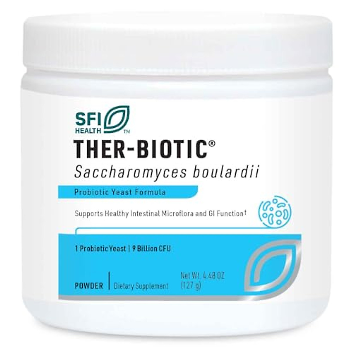 Klaire Labs Pure Saccharomyces Boulardii Powder - Probiotic Supplement to Support Healthy Yeast Balance - Digestive + Immune Support - Hypoallergenic - Double Scoop for Kids & Adults (4.48oz)