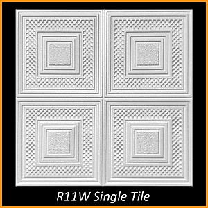 R11W (Honeycomb) Foam Glue-Up 20x20 Decorative Ceiling Tile (42.24 s/f) Pack of 16, Plain White