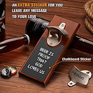 Gifts for Men Dad, Wall Mounted Magnetic Beer Bottle Opener for Fridge, Fathers Day Anniversary Unique Gifts for Him Husband Boyfriend, Funny Beer Birthday Gift Cool Stuff Gadgets for Man Cave
