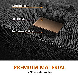 REAHOME 5 Drawer Dresser for Bedroom Storage Tower Closet Organizer Vertical Chest Sturdy Steel Frame Tall Dresser Wooden Top Removable Fabric Bins Office Organization(Black Grey) YLZ5B1