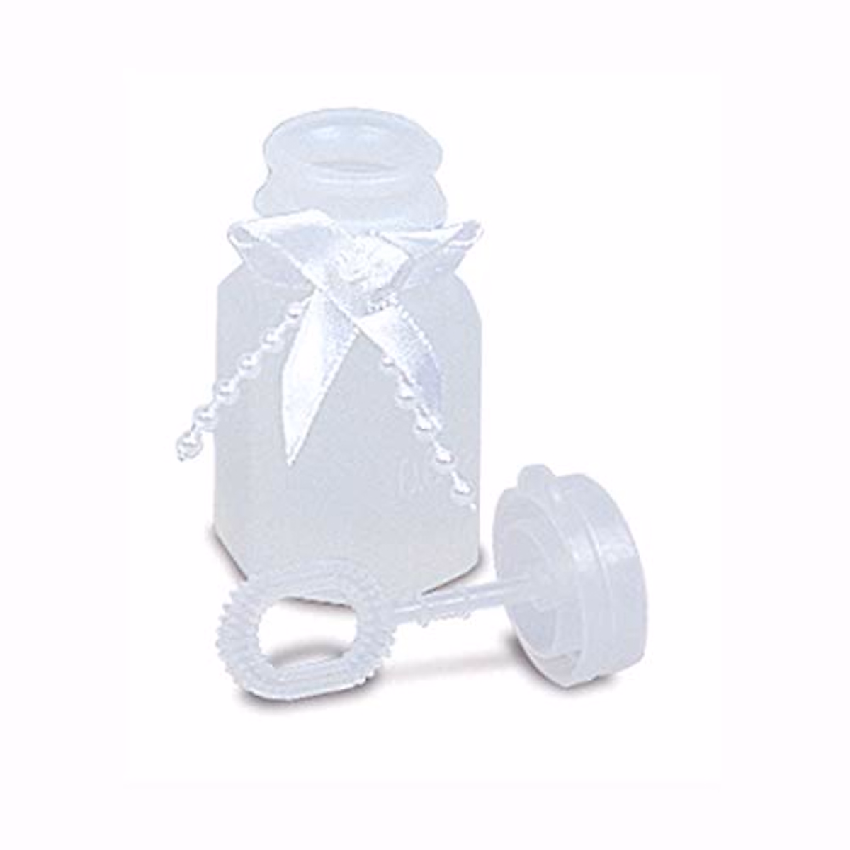 Unique Pearl Ribbon Bubble Favors-0.6 Oz, White, 24 Pcs