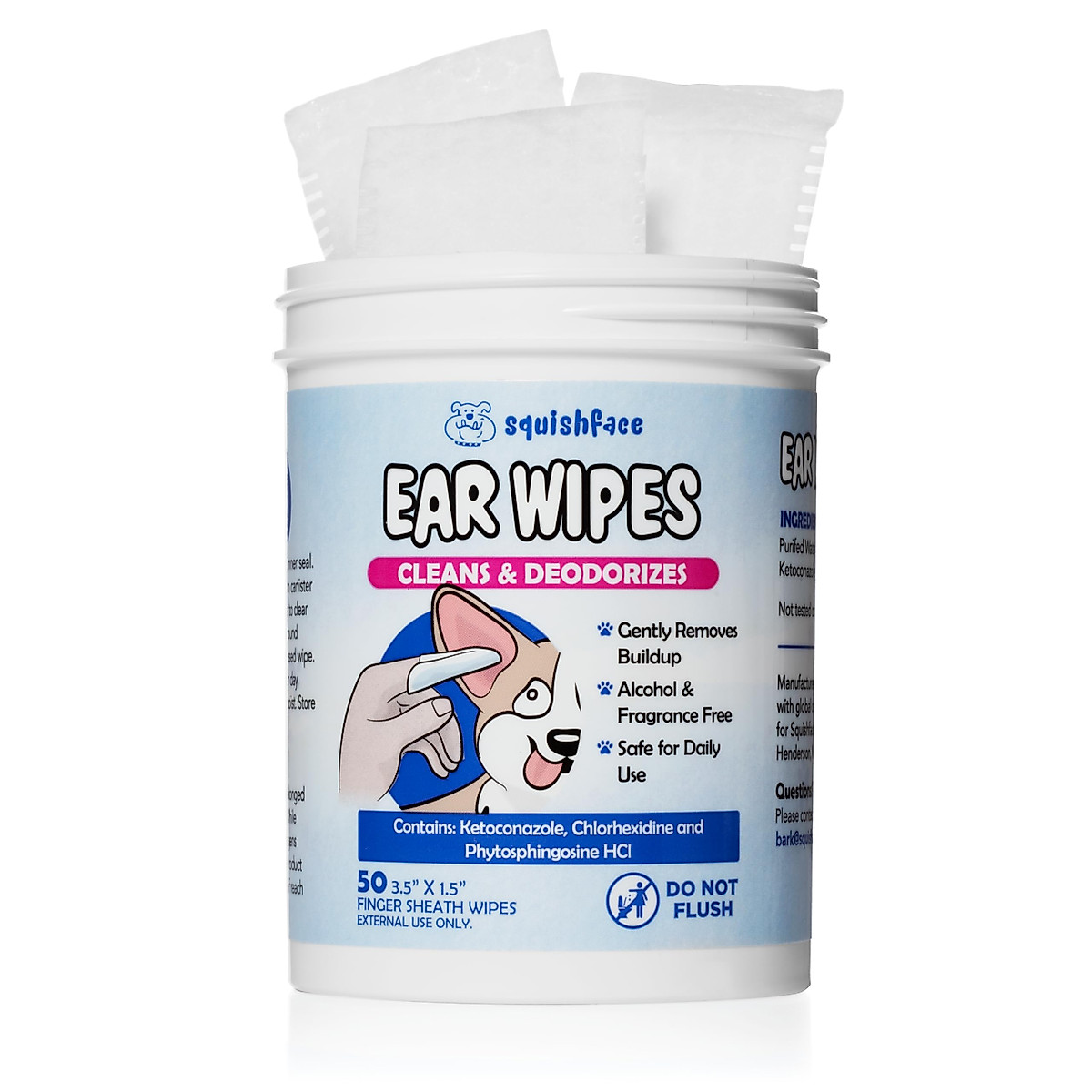 Squishface Tear Stain Paste + Wrinkle Wipes + Dog Ear Wipes Bundle - for Dogs with Wrinkles, Tear Stains, Tail Pockets, Irritated Paws & More - Great for All Breeds!