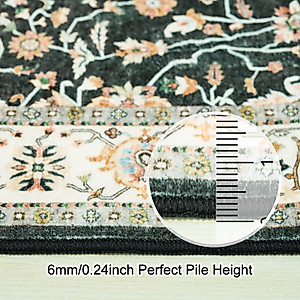 TOPRUUG Washable Runner Rug 2x12 - Hallway Runner Rug Kitchen Rugs and Mats Non Skid Washable Waterproof Carpet Runner for Living Room Bedroom Bathroom (Black, 2X12)