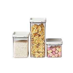 MEPAL, OMNIA 3 Piece Food Storage Box Set for Cereal or Pasta with 3 Lids, Airtight, BPA Free, White, 1 Set