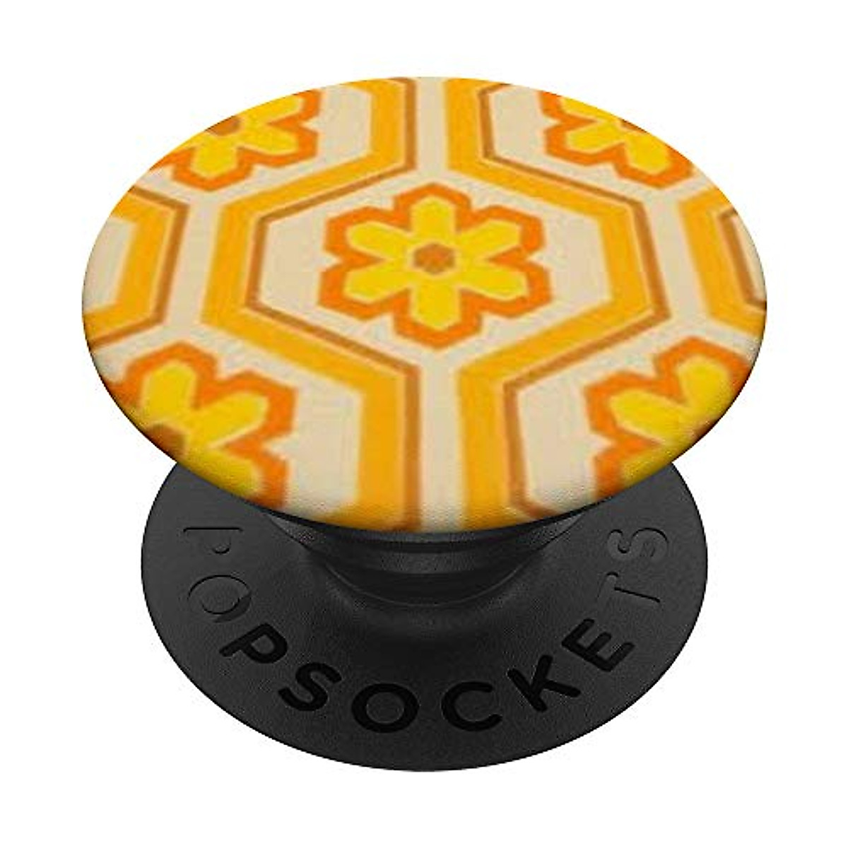 70s Retro Wallpaper Yellow Flowers Floral Print PopSockets PopGrip: Swappable Grip for Phones & Tablets