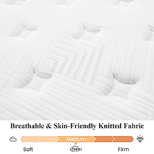 TeQsli Full Mattress, 10 Inch Memory Foam Innerspring Hybrid Mattress in A Box