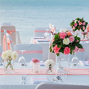 12 Pack Pink Satin Table Runner 12 x 108 Inch Long Silk and Smooth Fabric Table Runner for Party Wedding Banquets Birthday Decorations