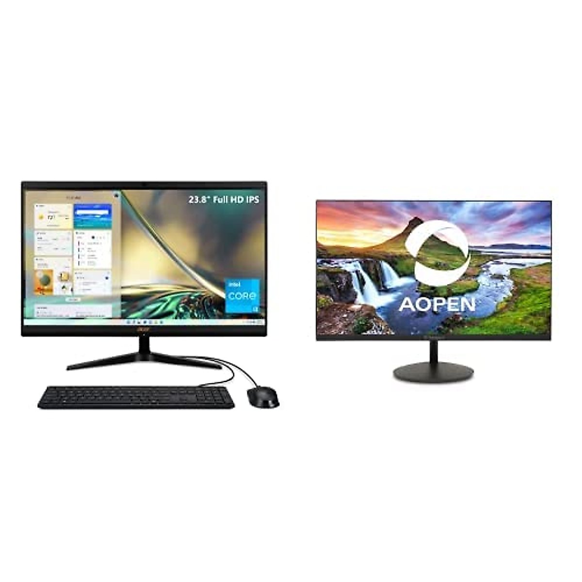 Acer Aspire C24-1700-UR11 AIO | 23.8" FHD IPS | Intel i3-1215U | 8GB DDR4 | 256GB SSD | Wi-Fi 6 | Windows 11 Home with AOPEN 24SA2Y bi 23.8" FHD VA-Monitor | Up to 75Hz | 1 x HDMI 1.4 & 1 x VGA