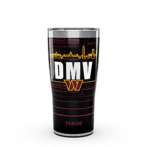 Tervis Traveler NFL Washington Commanders - Slogan Triple Walled Insulated Tumbler Travel Cup Keeps Drinks Cold & Hot, 20oz, Stainless Steel