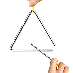 EASTROCK Triangle Instrument 3 Packs 4 5 6 Inch Percussion Instrument Set Hand Percussion Triangles with Striker