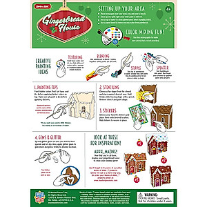 Works of Ahhh... Holiday Craft Set - Gingerbread House Wood Paint Kit - Comes