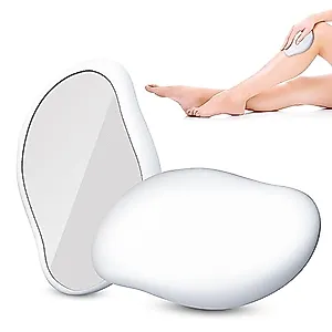 Crystal Hair Eraser, Reusable Hair Removal Device, Hair Removal Tool, Magic Hair Eraser for Back Arms Legs Fast & Easy Crystal Hair Eraser for Women and Men, Hair Eraser for Back Arms Legs - White