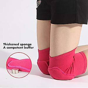 LZEEM Protective Cotton Kneepads for Woman Volleyball, Adult Knee Protector Sleeve Support Pole Dance Yoga Cycling Gym Workout Exercise Skating Knee Brace Guards for Athletic Use(Rose red)