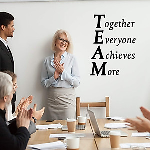 2 Sheets Motivational Wall Decals Vinyl Inspirational Quotes Stickers Together Everyone Achieves More Office Positive Sayings Wall Decals for Office Classroom Team Gym Home Bedroom Decor