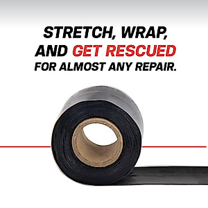 Bond It Rescue Tape, Self-Fusing Silicone Tape, Emergency Plumbing Pipe & Radiator Hose Repair, Electrical Insulation, Military Std, 1"x12', Black