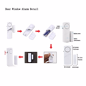 Door Window Alarm, Burglar Alarm, Home Security Magnetic Sensor Anti-Theft Alarm (Home Alarm (12 pcs))