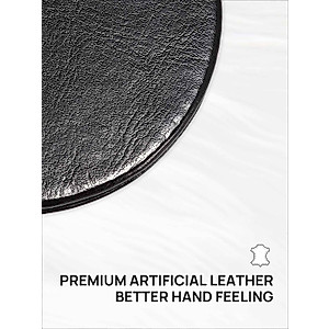 OMIRO 1X/10X(300R) Magnifying Compact Mirror with PU Leather, Ultra-Portable for Purses and Travel, Round Black