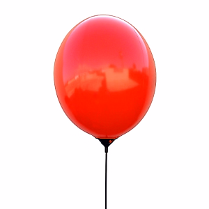 Reusable 20-Inch Red Balloon Halloween Prop - PVC Vinyl, Latex-Free, Permanent Inflation, Inflatable Balloon with Holder Pole and Adapter Clip - Perfect for Party Decorations, Cosplay, and Displays