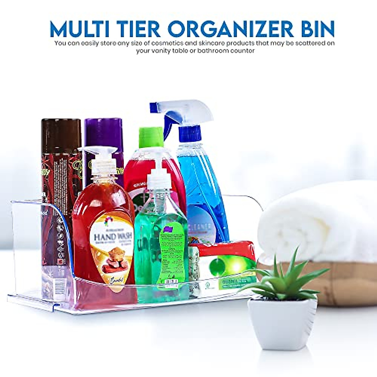 Utopia Home Pantry Organizer Bins (Pack of 4) - Stackable Storage Bins for Kitchen, Cabinets, Countertops, Bathrooms, Offices & More - Pantry Organization and Storage - Open Front Storage Bins (Clear)