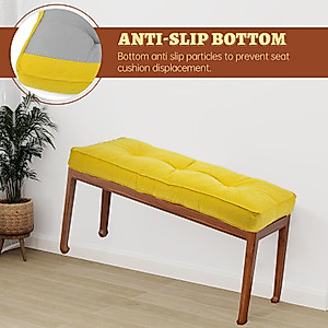 Focuprodu Bench Cushion 42x16. Soft and Breathable Window Seat Cushions Indoor. Non-Slip and Durable Bench Seat Cushion. (42x16, Yellow)