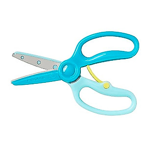Fiskars Training Scissors for Preschoolers Ages 3+ (3-Pack), Small Kids Safety Scissors with Training Lever, Easy to Use, Preschooler Art Supplies, Back To School, Turquoise and Red