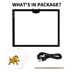 KOBAIBAN Wireless A3 LED Light Pad with Foldable Stand, Top Clip, 3 Colors/Stepless/ 6-Level Dimmable Brightness Rechargeable tracing Light Box/Board for Cricut Vinyl, Weeding Tool, Diamond Painting