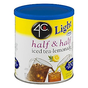 4C Light Powdered Drink Mix Cannisters, Zero Sugar Half & Half, 22 Quarts, Family Sized Cannister, Low Calorie, Thirst Quenching Flavors (Light Half & Half, 13.9 Ounce (Pack of 2))