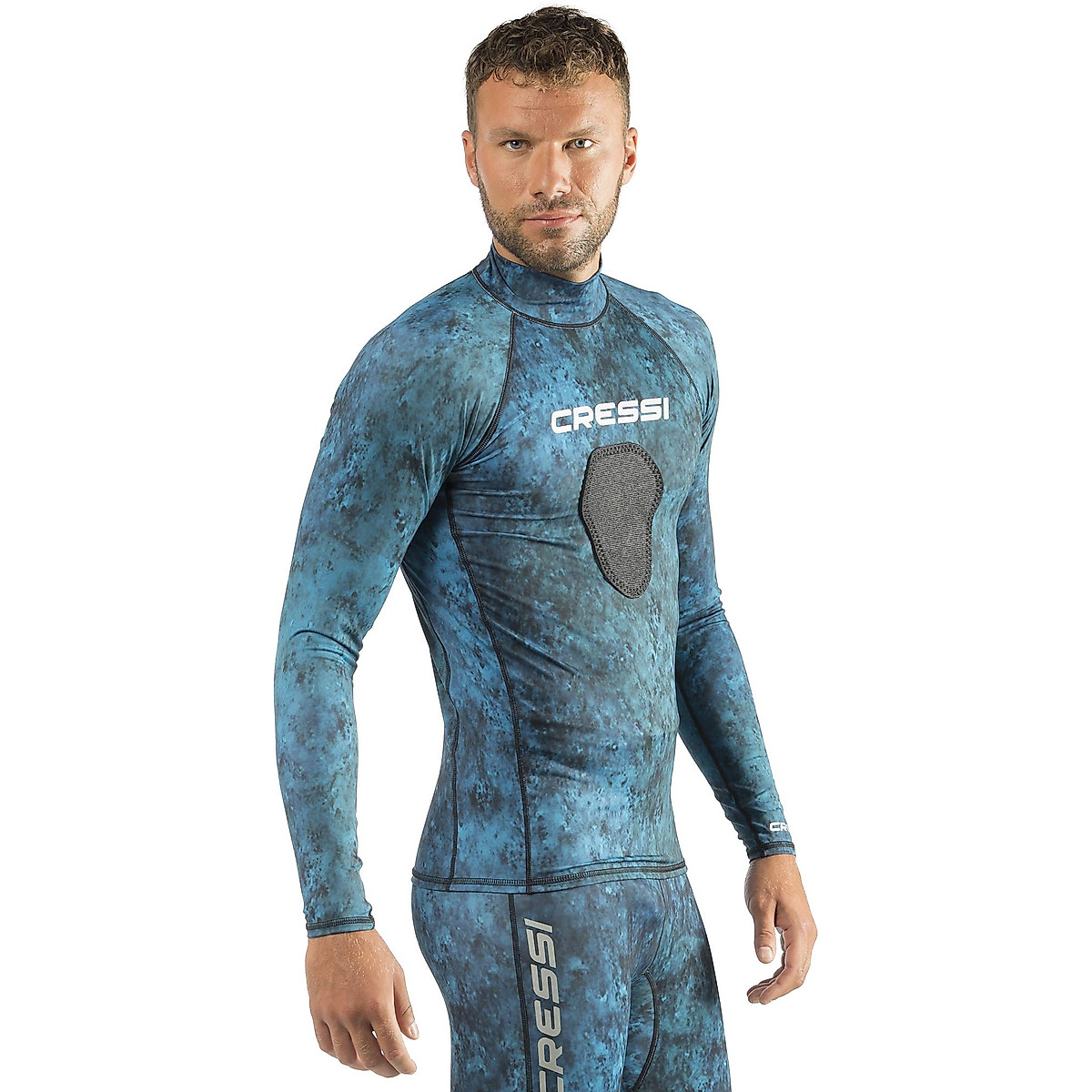 Cressi Hunter Rash Guard, camo blue, XL