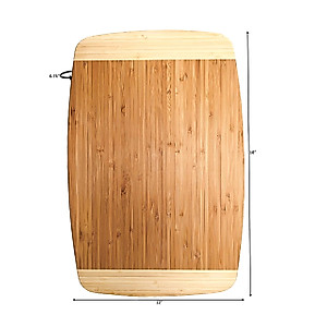 Simply Bamboo CBN118 18 X 12 Napa Multicolor Bamboo Wood Cutting Board for Kitchen | Chopping Board | Carving/Slicing Vegetables, Meat, Fruits | 100% Organic & Safe Wood - 8" x 12" x 0.75"