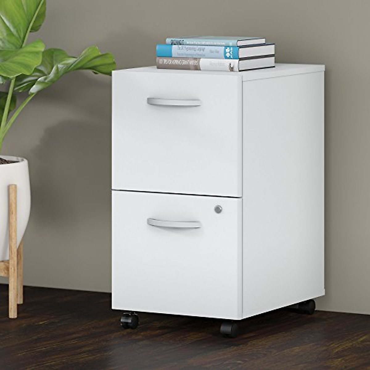 Bush Business Furniture Studio C 2 Drawer Mobile File Cabinet in White