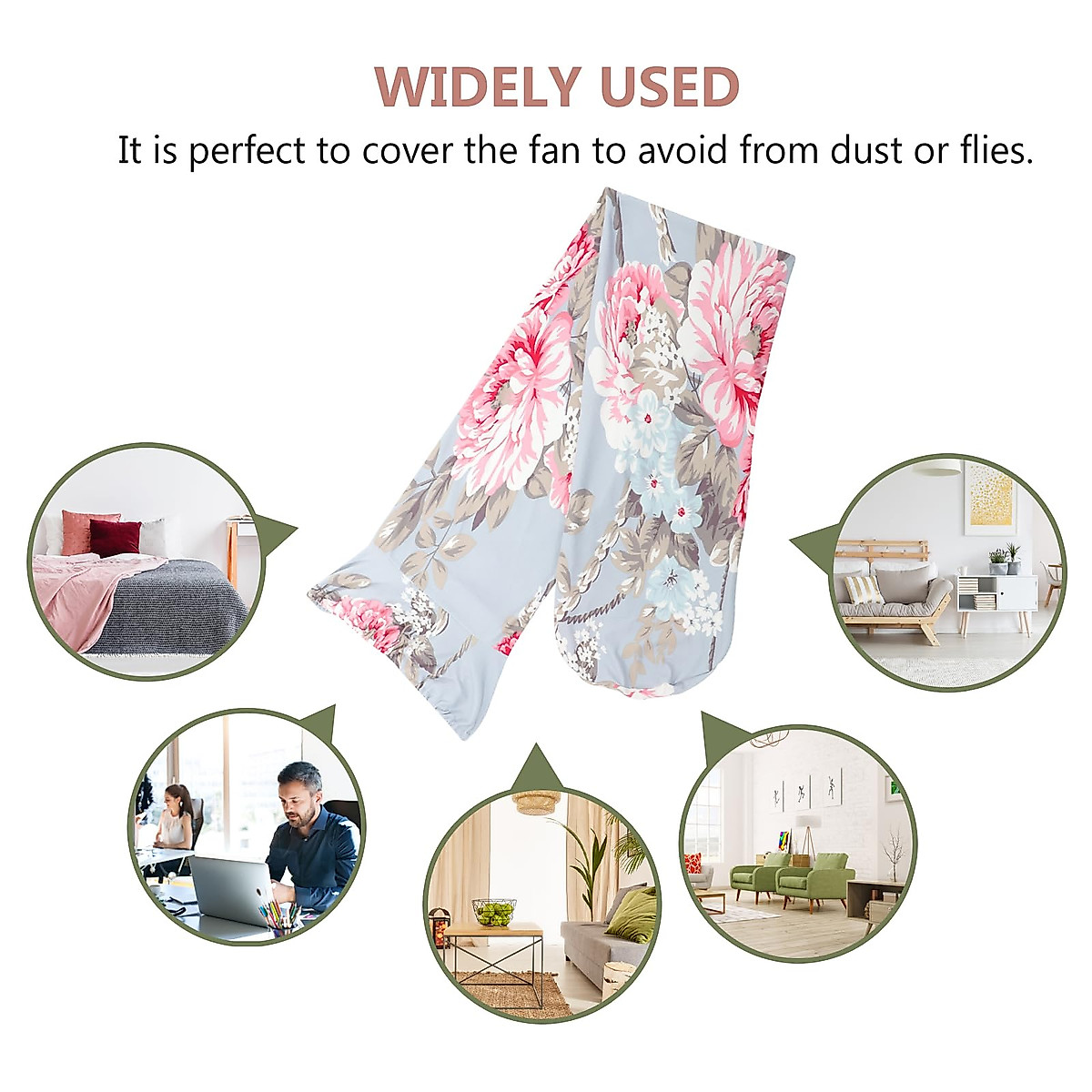 CHILDWEET 1Pc Printed Floor-standing Fan Cover Decorative Protective Cover for Fan Cover for Household Floor Fans Stylish Fan Cover for Home Use