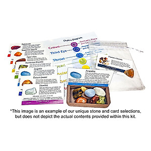 Pocket Chakra Altar Kit with Crystals and Cards (19 Pc): Portable Chakra Healing Collection for Meditation, Spiritual Growth, and Mindfulness