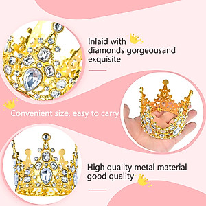 Crown Cake Topper Mini Crown Gold Crowns for Flower Bouquets Glittering Metal Queen Crowns for Women Girl Lady Bridal Wedding Vintage Cake Decoration for Baby Shower Birthday Party 9 Style