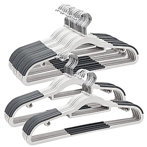 ELONG HOME Plastic Hangers 50 Pack, Non Slip Slim Clothes Hangers, Heavy Duty Plastic Thin Hangers, 17.1" Coat Hangers for Hanging Women/Men Clothes