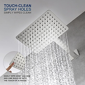 KENES Brushed Nickel Shower Faucet, Tub and Shower Trim Kit with 8-Inch Rain Shower Head, Modern Single-Spray Shower Faucet Set, KE-6024A (Shower Valve Included)