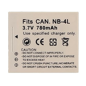 NB 4L Battery, 780mAh Lithium Ion Battery, Camera Battery Replacement, NB 4L Replacement Battery, Replacement for IXUS 115 117 120 130 220 225 230 255 50 60 70 80 65 75ixy100 115