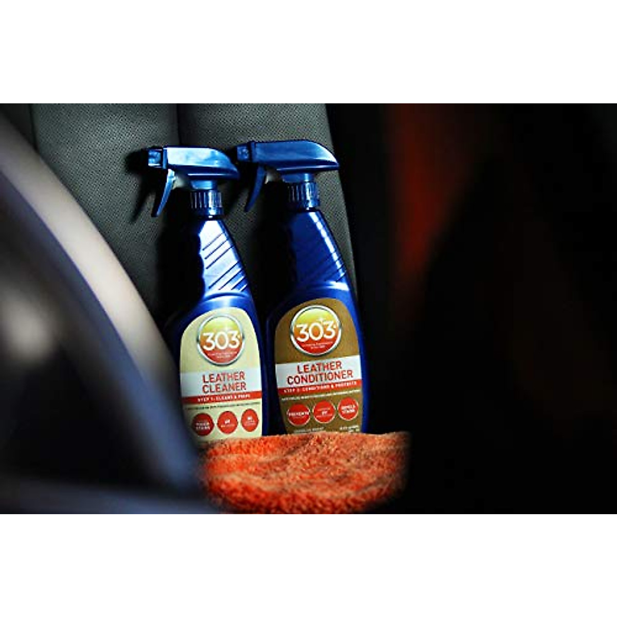 303 Leather Cleaner - Step 1: Cleans & Preps - Safe for Use On Finished & Unfinished Leathers - Cleans Tough Stains - pH Balanced - No Harmful Silicones, 15.5 fl. oz. (30230CSR) Packaging May Vary