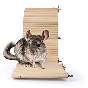 YKD Chinchilla Natural Birch Wood Flexible Platform Toy, Chinchilla Running Wheel Fence, Small Animal Climbing Toys for Chinchilla Guinea Pig Rabbit Hamsters Gerbils Rat and Other Small Animals