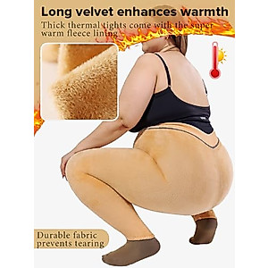 Plus Size Fleece Lined Tights Leggings Women,Warm Plus Size Tights Thermal Magic Leggings for Women Winter