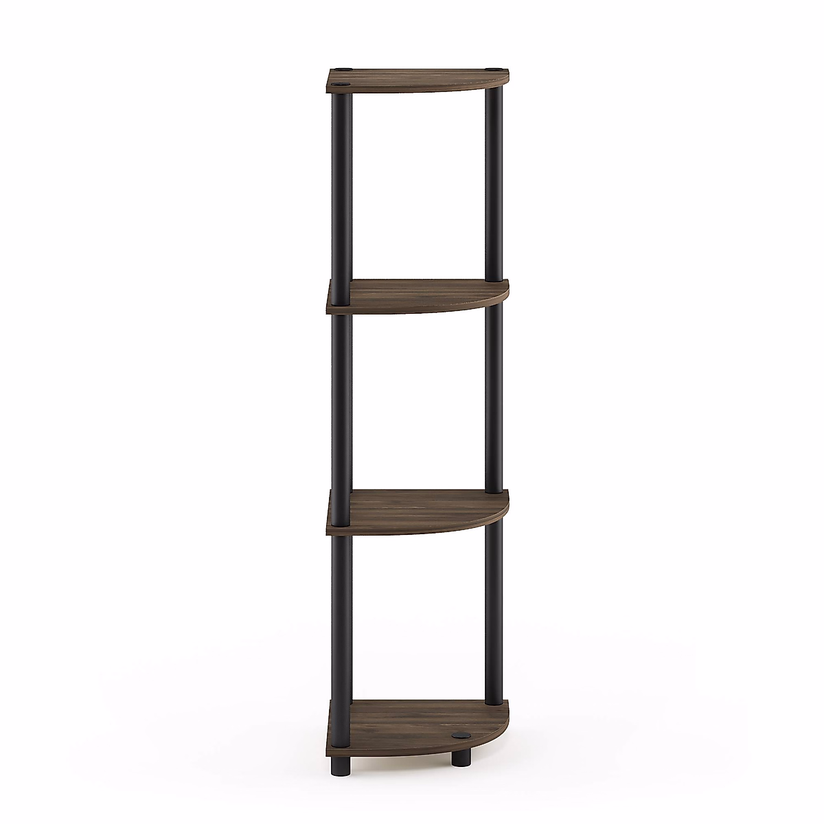 Furinno Turn-N-Tube 4-Tier Corner Display Rack Multipurpose Shelving Unit, Columbia Walnut/Black