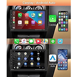 Car Stereo Single Din Apple Carplay, Rimoody 9 Inch Detachable Touch Screen Car Radio with Bluetooth Android Auto FM Radio Mirror Link TF/USB/AUX Input Car Multimedia Player + Backup Camera
