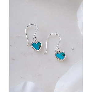Boma Jewelry Sterling Silver Turquoise Heart Earrings