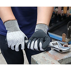 PROGANDA 2 Pairs Grip Cut Resistant Gardening Gloves Level 5 Protection for Outdoor DIY Garden Fishing Car Multipurpose