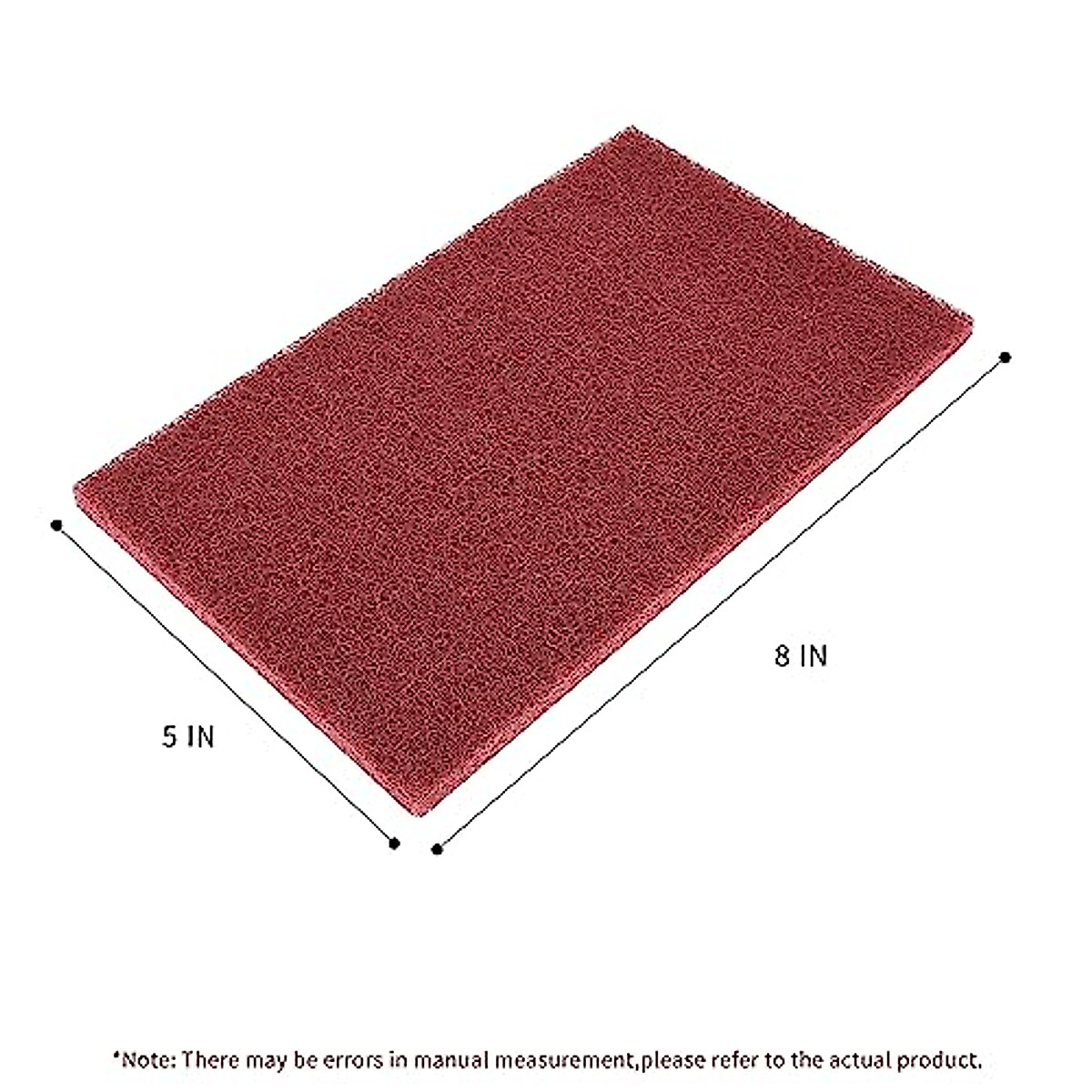 Red Scuff Pads - 6Pcs Scotch Brite 7447 - Very Fine Grade Hand Pads General Purpose Sanding Hand Pads 200 x 125mm/8" x 5"