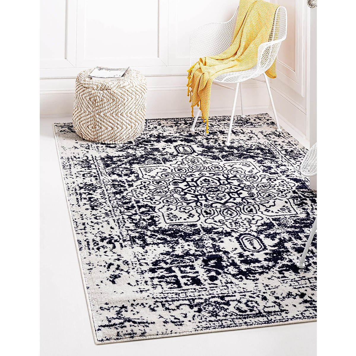 Rugs.com Arlington Collection Rug – 10' x 14' Blue Medium-Pile Rug Perfect for Living Rooms, Large Dining Rooms, Open Floorplans