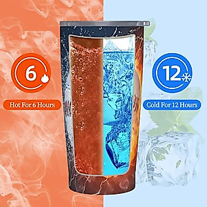 IYERSKD 3D Print Baseball White Ball in Fire and Water 20 oz Stainless Steel Tumbler Vacuum Insulated Leakproof Travel Mug for Car Office Gym